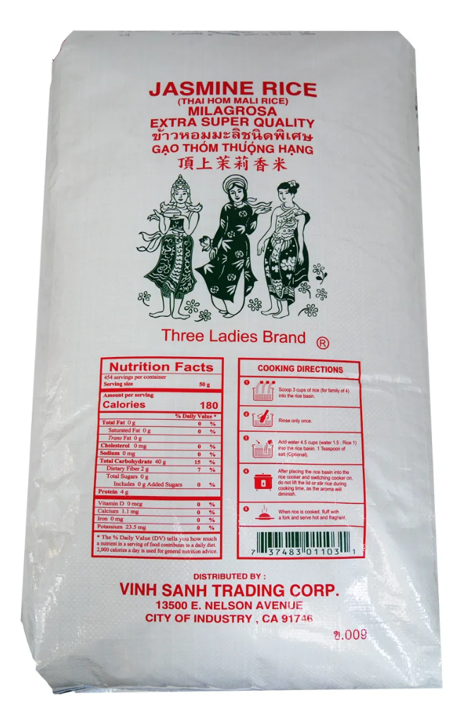 Three Ladies - Jasmine Rice, 50lb|NTFOODS